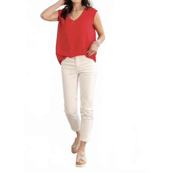 MAC & ME | Jeans | New Mac Me High Rise Slim Straight Pants In White ...